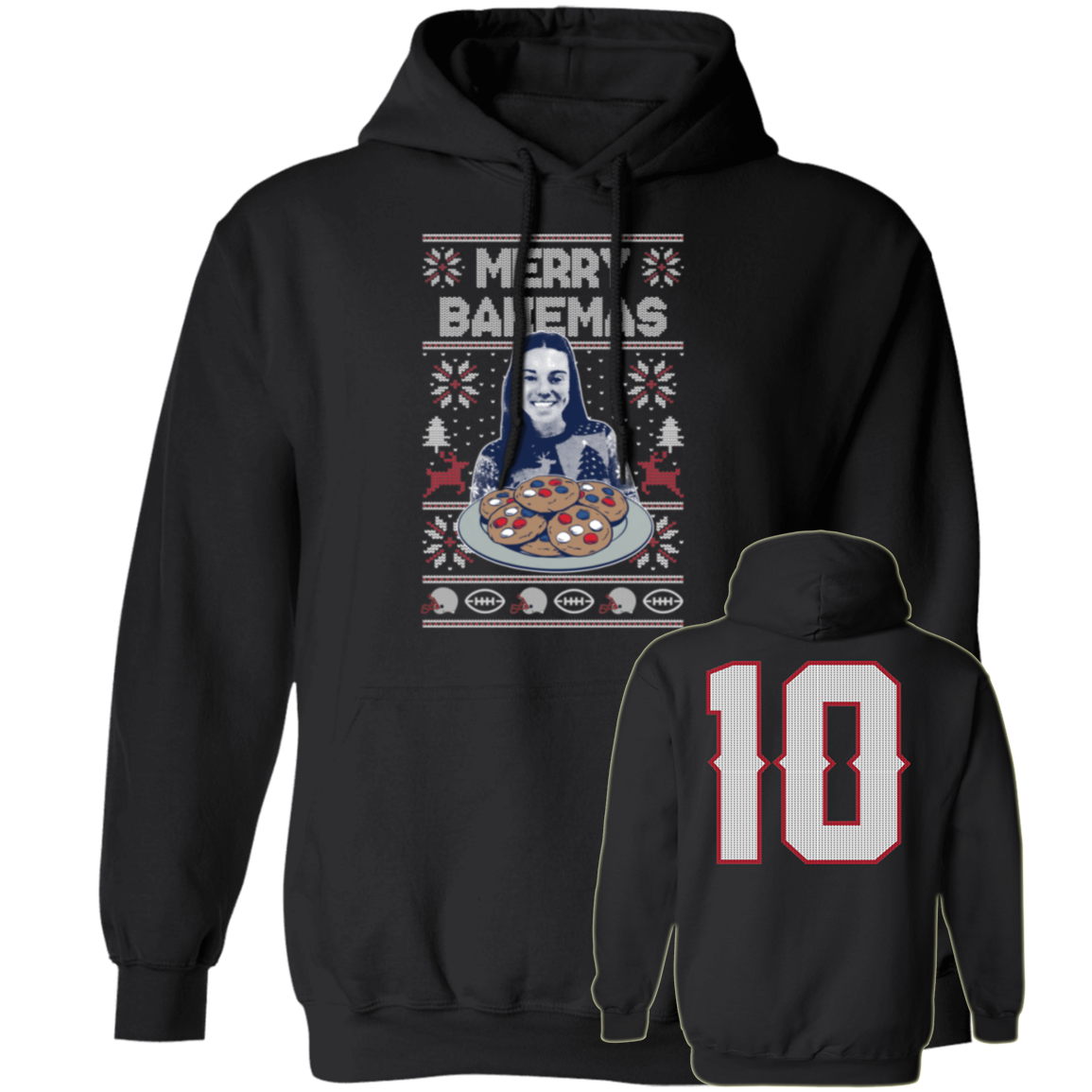 [Front + Back] Drake Maye Merry Bakemas Hoodie – TeePeepz