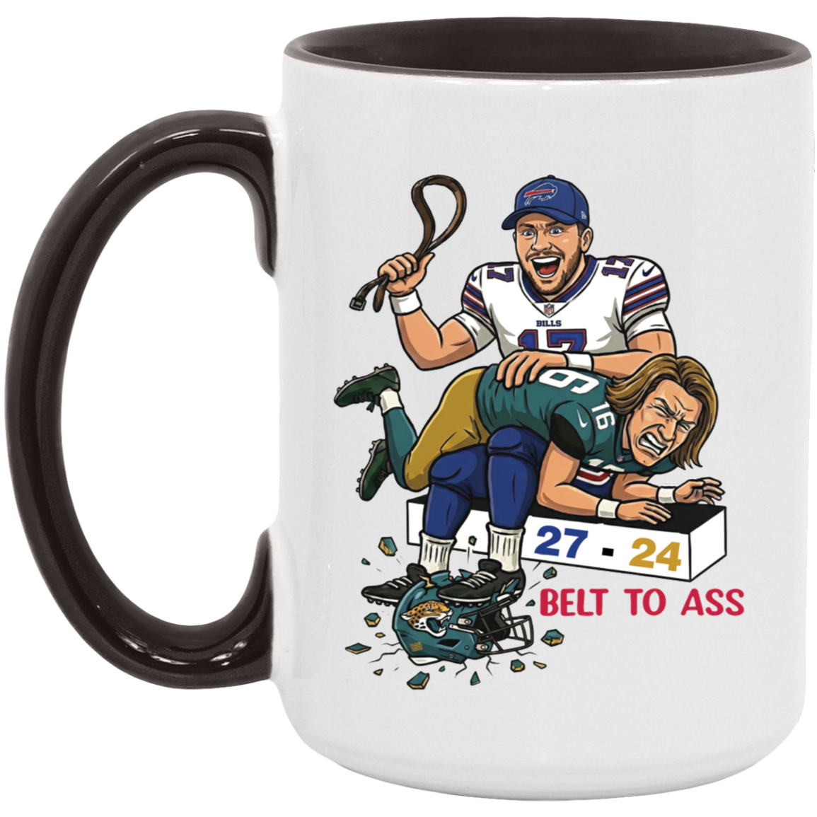 Josh Allen Trevor Lawrence Belt To Ass Buffalo Bills 27 Jaguars 24 Mug ...